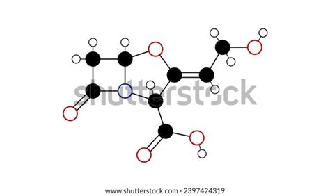 Clavulanic Acid Molecule Structural Chemical Formula Stock Illustration