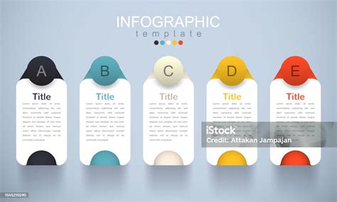 마케팅 정보 또는 사업 계획 정보를 제시하기 위한 현대적인 디자인 템플릿 하위 주제 Abc가 포함된 인포그래픽 템플릿 벡터