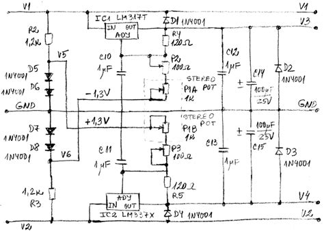 Bipolar Power Supply Controllable With Stereo Potentiometer