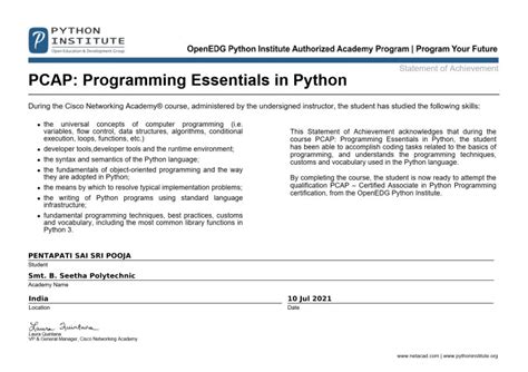 Sai Sri Pooja Pentapati On Linkedin Pythonprogramming Cisconetworkingacademy Pcap