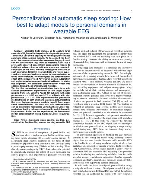 Pdf Personalization Of Automatic Sleep Scoring How Best To Adapt