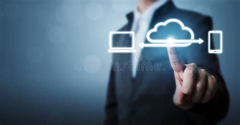 Cloud Computing And Technology Network Connection Concept Businessman