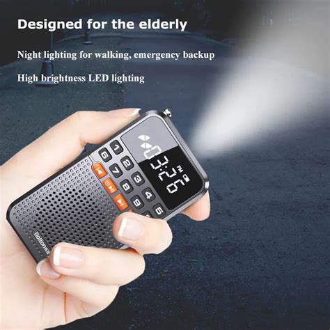 Перезаряжаемое портативное FM-радио, Bluetooth-совместимое 5,0 радио, с ...