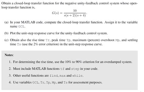 Solved Obtain A Closed Loop Transfer Function For The
