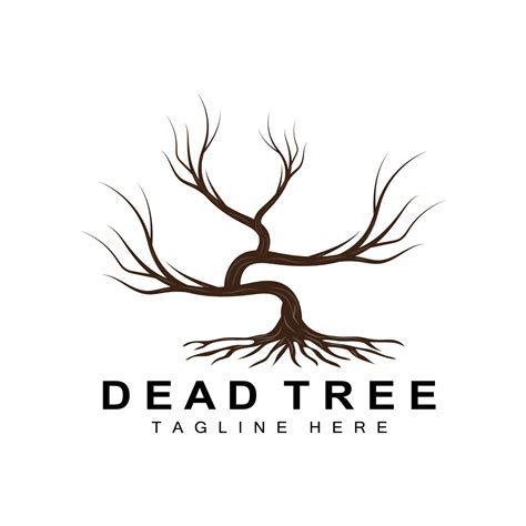 Tree Logo Design Dead Tree Illustration Wild Tree Cutting Global Warming Vector Earth