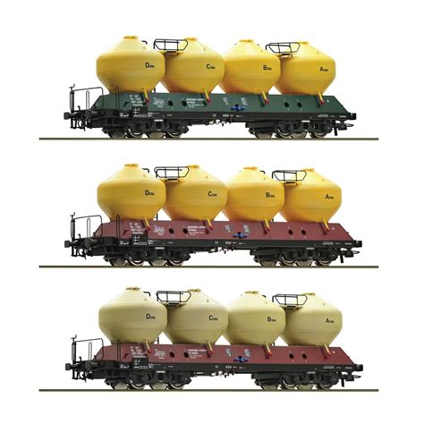 Roco 77001 Poranyagszállító silókocsi készlet CSD E4 3 db