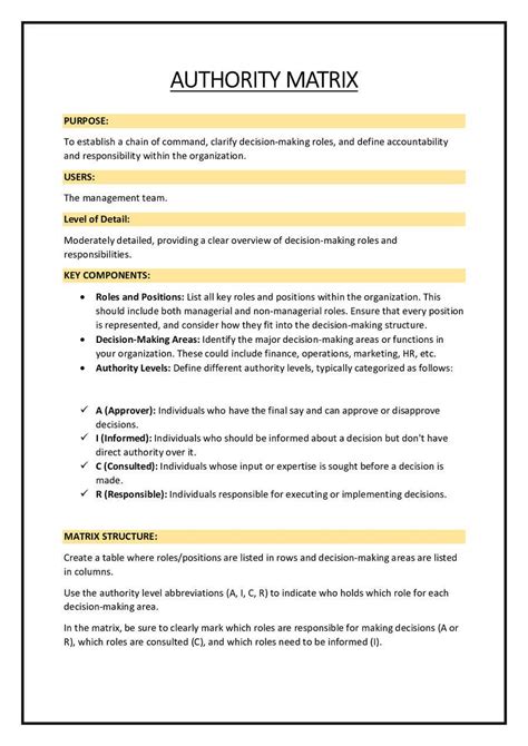Authority Matrix Freelancer