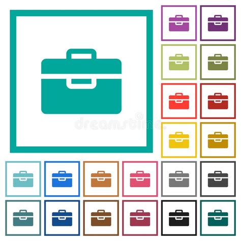 Toolbox Flat Color Icons With Quadrant Frames Stock Vector Illustration Of Flat Service