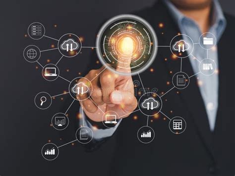 Fingerprint Security Cloud Computing System Data Transformation Stock Image Image Of