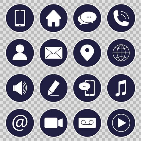 Conjunto De Iconos De Contacto Ilustración Del Vector Ilustración De Email Oficina 180047184