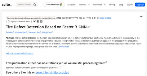 Tire Defect Detection Based On Faster R Cnn Scite Report