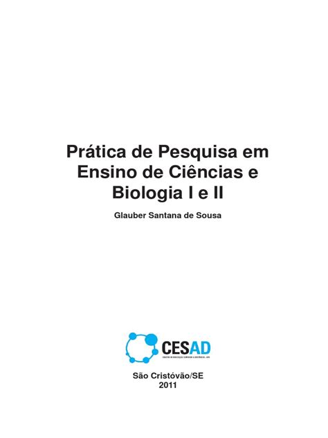 08533408102012pratica De Pesquisa Em Ensino De Ciencias E Biologia I