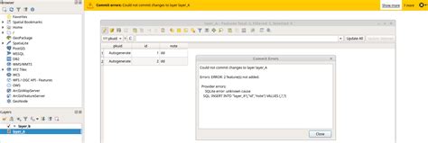 Cannot Addsave More Than 1 Recordfeature In A Spatialite Layertable