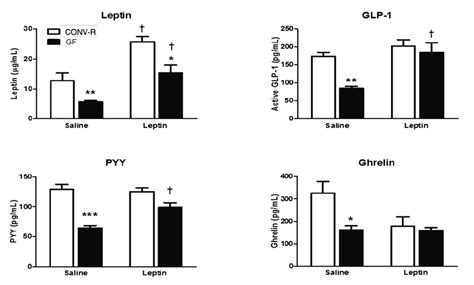Gut Peptide Leptin Glp 1 Pyy And Ghrelin And Leptin Response To Download Scientific