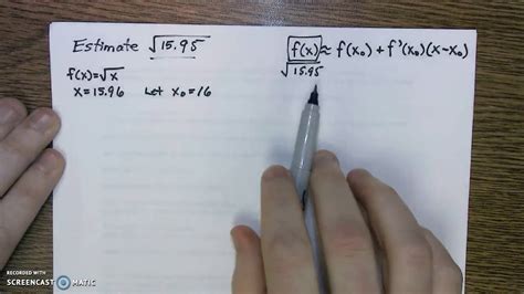 Calculus Lesson 3 10 Linear Approximation Example Youtube