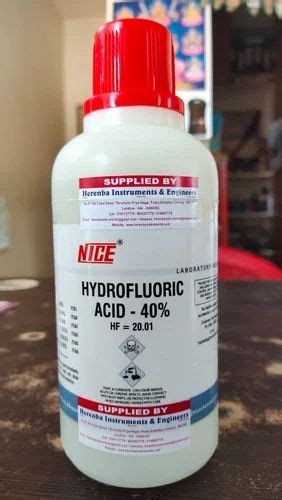Hydrofluoric Acid 40 Lab Grade Quantity 500mlsupplier Herenba