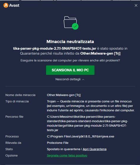 Java Avast Threat Neutralized When Building Tika Parser Pkg Module 2