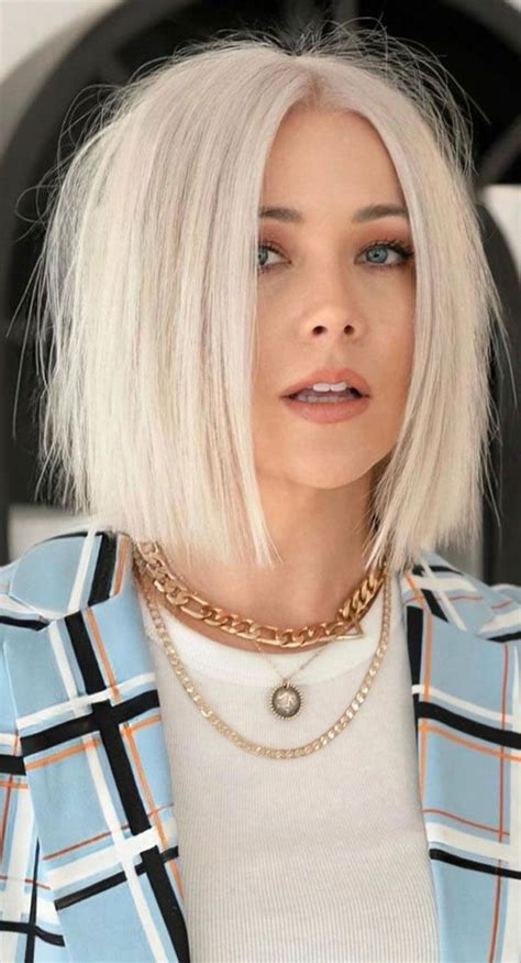Icy Blonde Lob Haircut Shattered Lob Haircut Long Bob Icy Blonde Bob Haircut For Fine Hair
