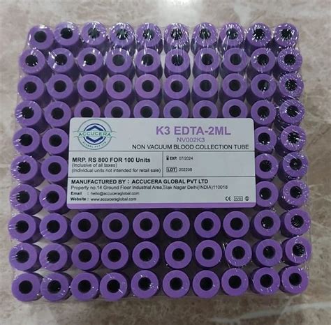 Edta Vial Packaging Type Pack Of 100 At Best Price In Lucknow Id 2851078189630
