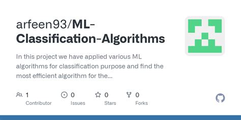 Github Arfeen93ml Classification Algorithms In This Project We Have Applied Various Ml