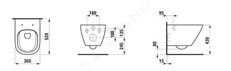 Laufen Lua Wc Sospeso Rimless Lcc Bianco H8200804000001 Sanitinoit