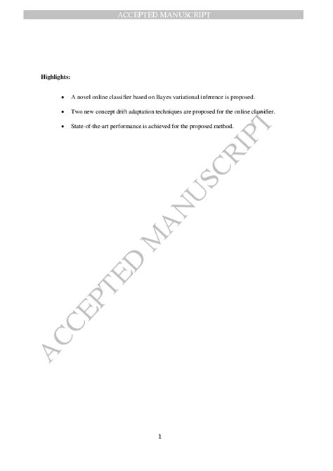 Pdf Variational Inference Based Bayes Online Classifiers With Concept