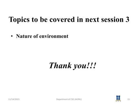 Ai3391 Artificial Intelligence Session 2 Types Of Agent Pptx Artificial Intelligence