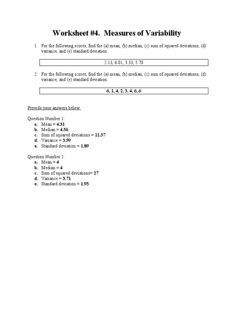 Measures Of Variability 6th Grade