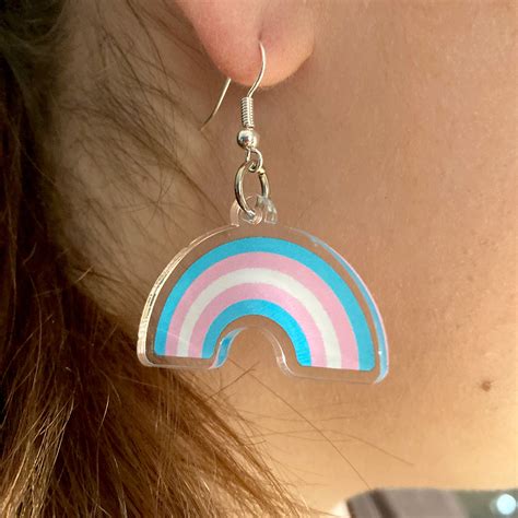 Trans Pride Earrings Transgender Pride Jewellery Rainbow And Co