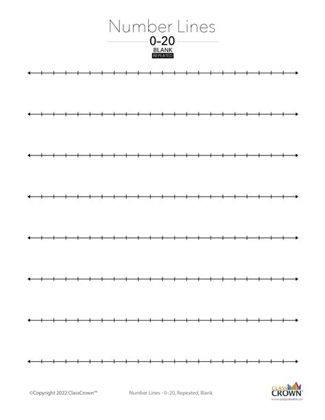 Number Line To 20 Blank Repeated Chart Classcrown