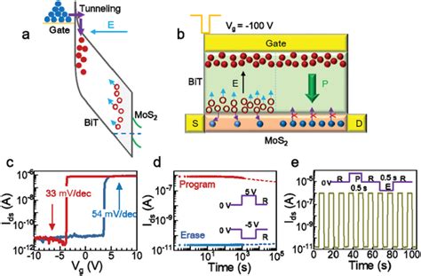 quasi‐nonvolatile fefet memory a band alignment of bit and mos2
