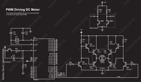 Vector Electrical Schematic Diagram This Design Demonstrates The Use Of A Microcontroller To