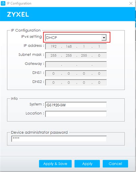 Network Switch Change The Switch Management IP Address First Login Zyxel Support Campus EMEA