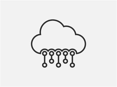 Premium Vector Technology Icon Vector Cloud Computing Connection Big Data Global Server Line