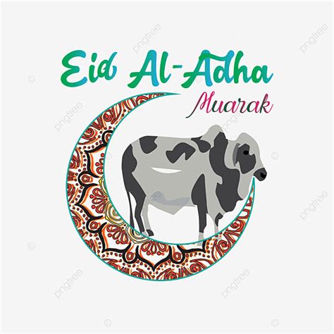 Eid Al Adha Mubarak Kuh Mit Kreativem Design Des Mondes Eid Al Adha