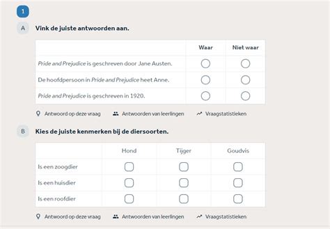 Werkvorm Meerkeuzetabel Learnbeat Support