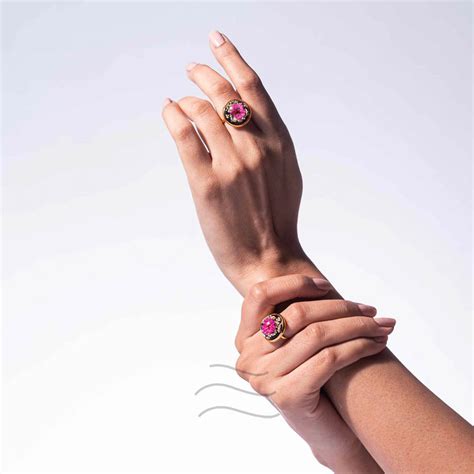 Ruby Dreams Flower Ring Leafy Affair