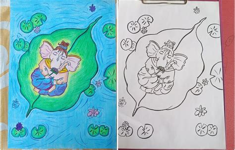 Lets Welcome Our Cute Little Bal Ganesha Today😍🥰🌺 Book Art Diy