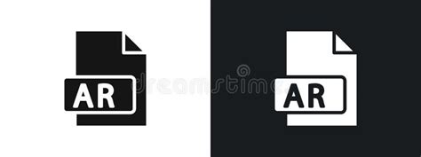 ar file document icon linear graphics set vector in black stock vector