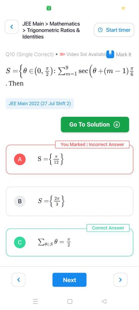 Jee Main Mathematics Trigonometric Ratios And Start Timeridentitie