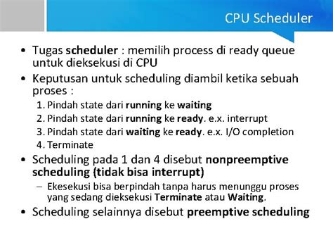 Cpu Scheduling Materi Basic Concepts Scheduling Criteria Scheduling