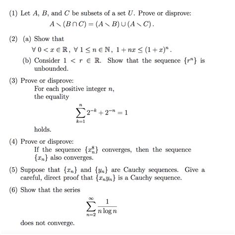 Solved Let A B And C Be Subsets Of A Set U Prove Or Chegg Com