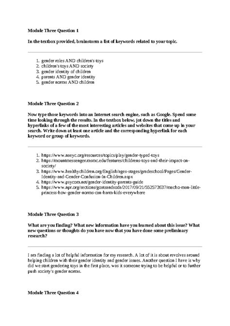 Short Resposes Module 3 Module Three Question 1 In The Textbox Provided Brainstorm A List Of