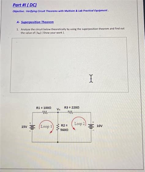 Solved Part 1 Dc Objective Verifying Circuit Theorems