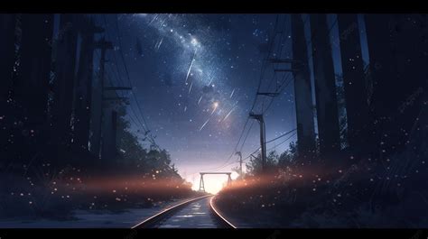 밤하늘이 있는 애니메이션 유성기차 어두운 별 모양의 터널의 3d 일러스트 고화질 사진 사진 터널 배경 일러스트 및 사진 무료 다운로드 Pngtree