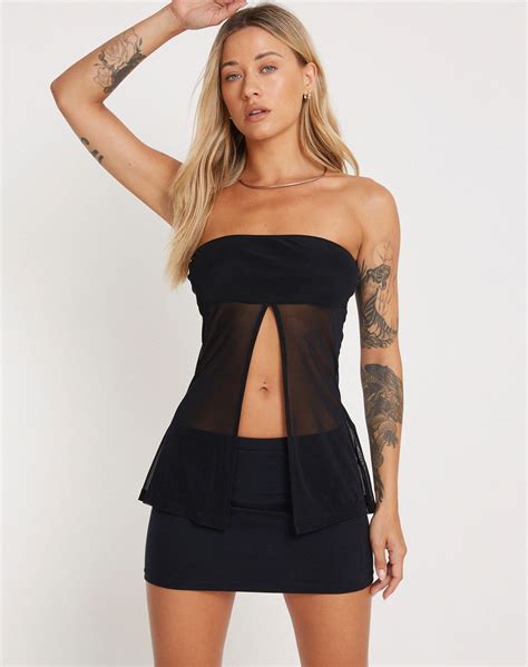 Bilarka Bandeau Top In Black Bandeau Top Black Bandeau Top Bandeau