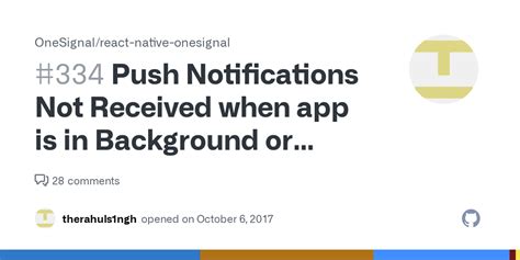 Push Notifications Not Received When App Is In Background Or Closed