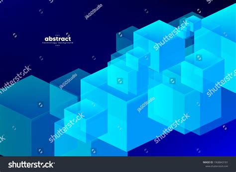 Abstract Digital Cube Technology Concept Flowing Stock Vector Royalty Free 1968843181
