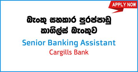 Senior Banking Assistant Cargills Bank Job Vacancies 2023 Isharaiz Job Hub
