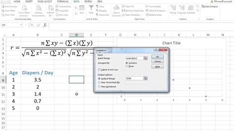 Statistics Vol 8 Lesson 4 Using Excel To Calculate The Correlation